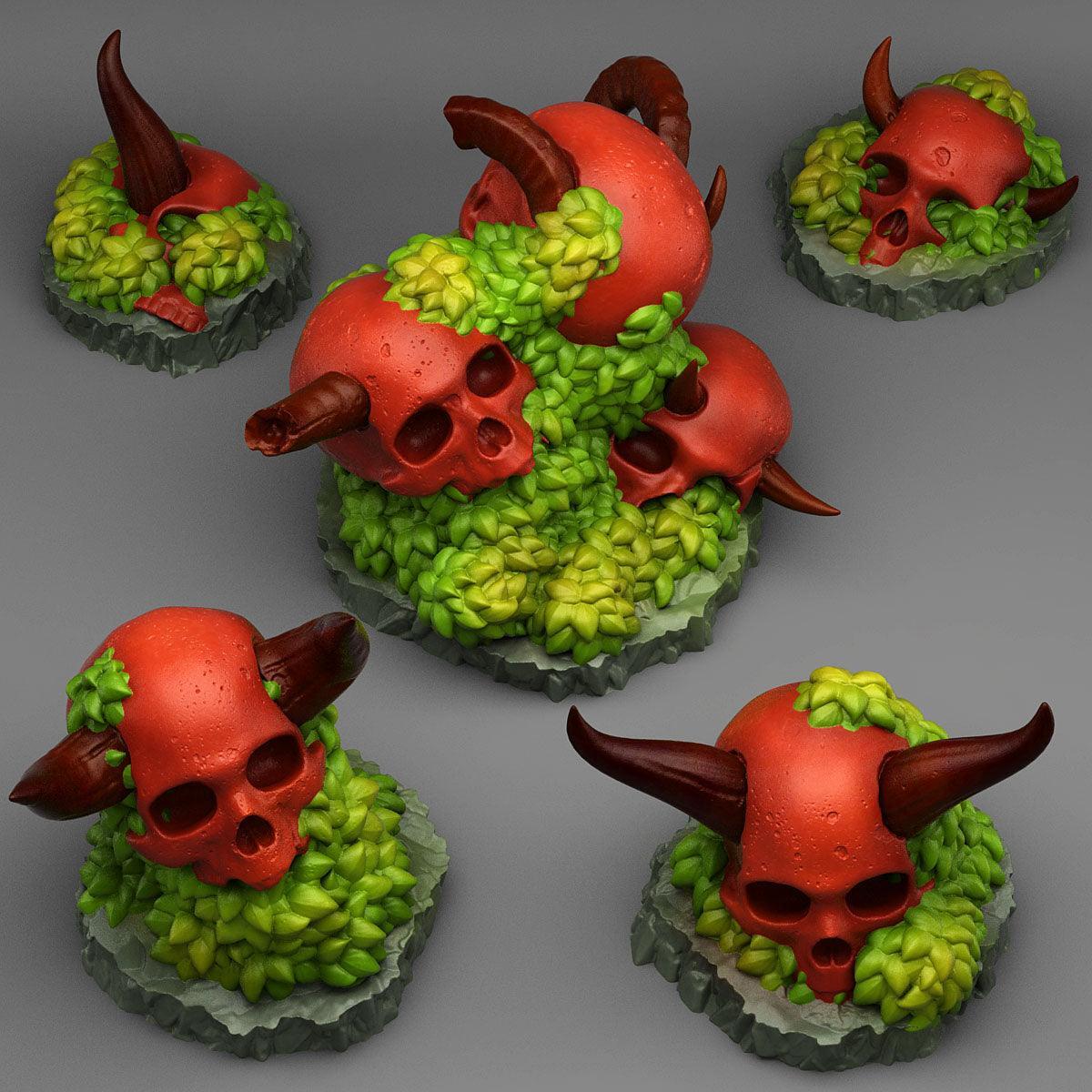 3D Printed Fantastic Plants and Rocks Devil Skulls 28mm - 32mm D&D ...