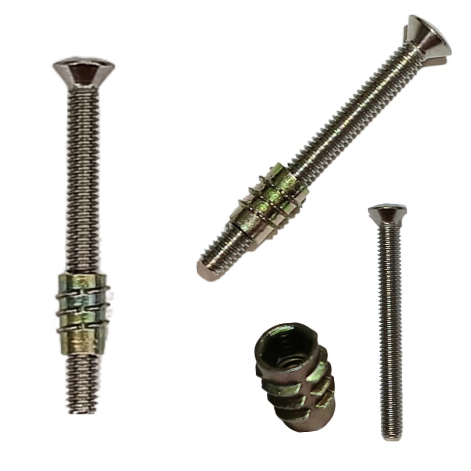 4x #8-32 Stainless 1.5" Electric Guitar Neck Bolts and Inserts w ...