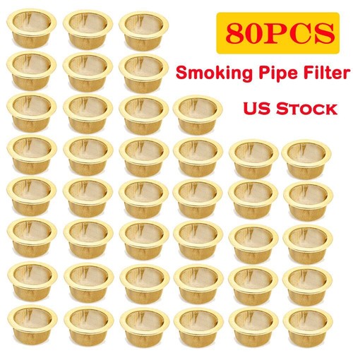 80Pcs Tobacco Smoking Pipe Metal Filter Screen Brass Metal Mesh Concave ...