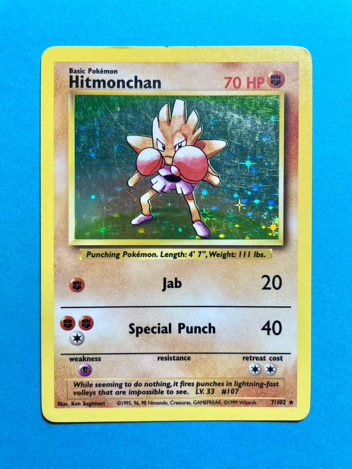 Pokémon TCG Hitmonchan Base Set 7/102 Holo Unlimited Holo Rare | eBay