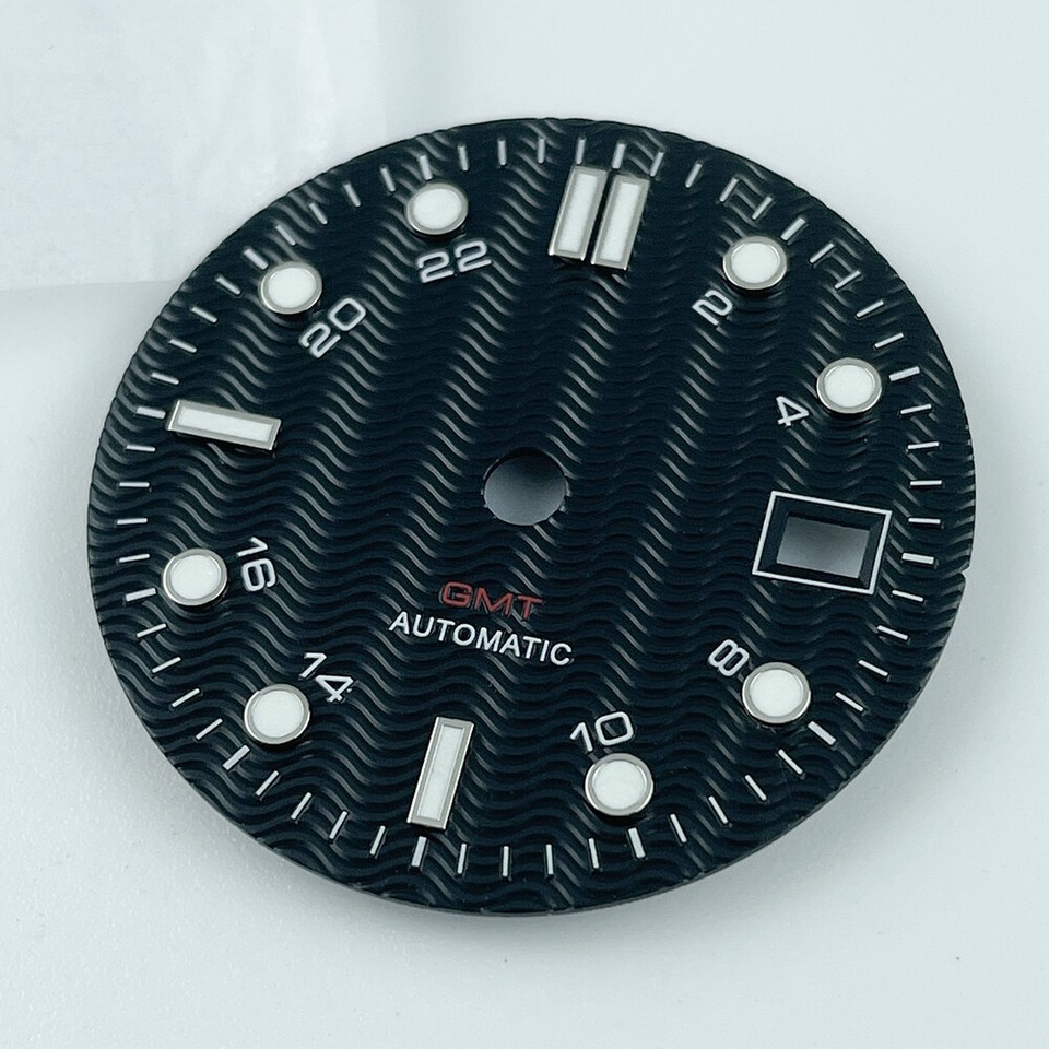 31mm Watch Dial SM300M Style for NH34A GMT BGW9 Lume Dual Time 24 Hours ...