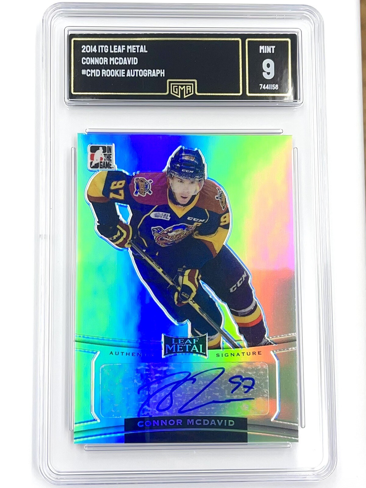 Connor McDavid Auto • ITG • 2014 Leaf Metal • Prismatic Silver • Rookie ...