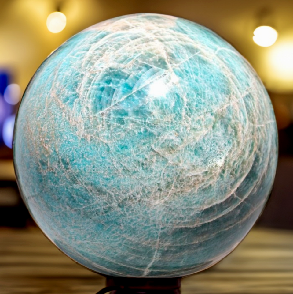 230MM Aqua Amazonite Crystal Healing Chakra Energy Metaphysical ...