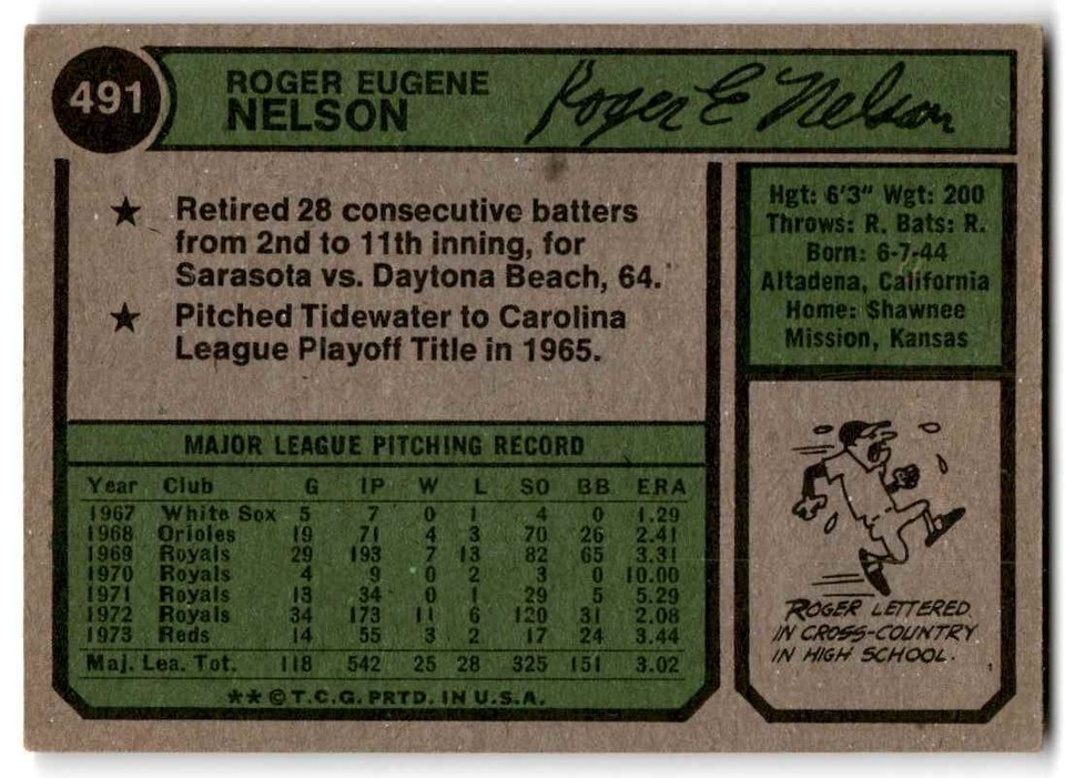 1974 Topps Roger Nelson Cincinnati Reds #491 | eBay