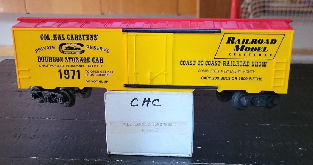 KMT, Kris Model Trains, Bourbon Storage, COL. HAL CARSTENS BOX CAR ...