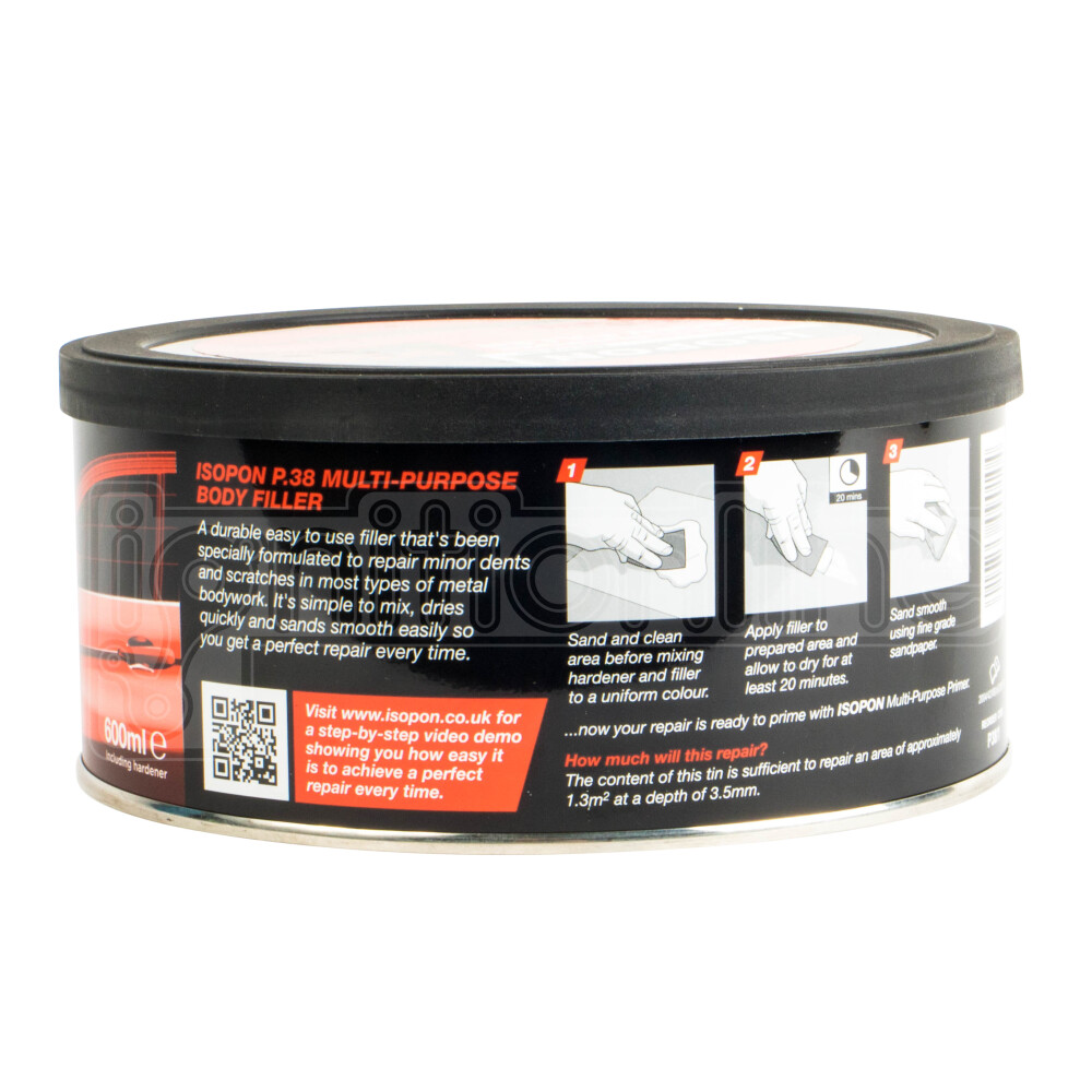 2x U-POL Davids Isopon P38 Easy Sand Car Body Filler Bodywork Repair ...