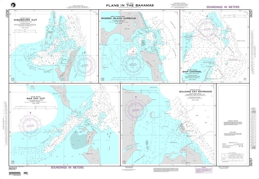 NGA Nautical Chart 26257: Plans in the Bahamas A. Highbourn Cut (Exuma ...