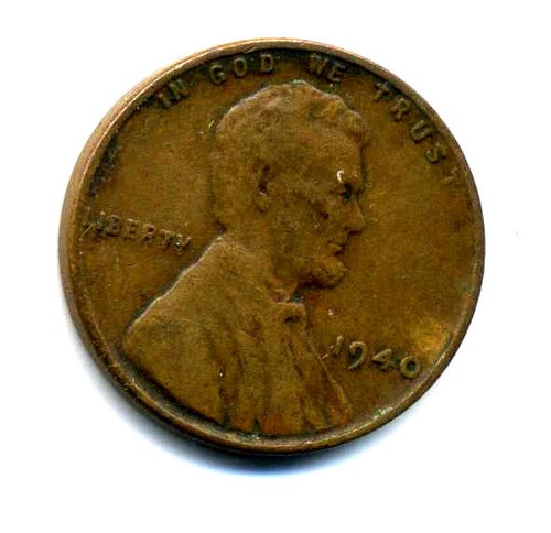Lincoln Head Wheat Cent 1940 P Average Circulated United States Penny ...