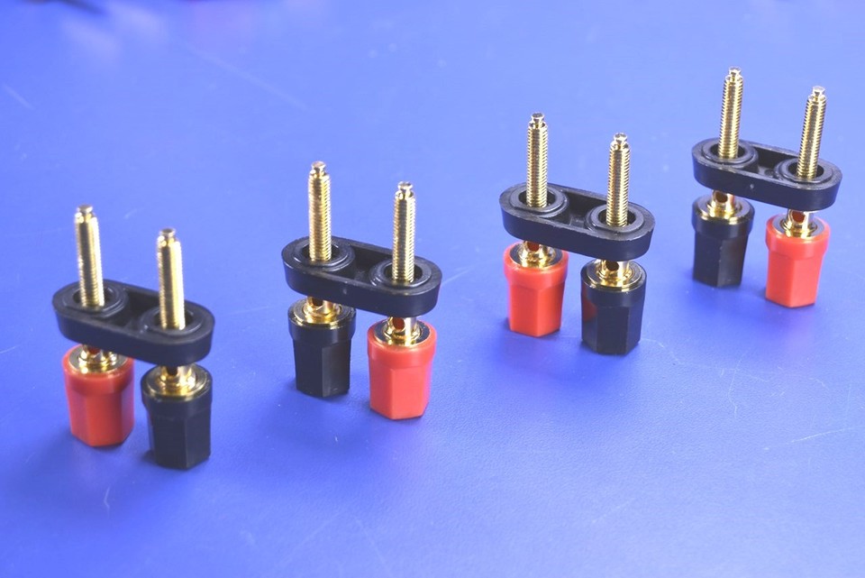 4 (Four) BENNIC Thermoplastic-Cap Dual Gold Plated Long Stud Binding ...