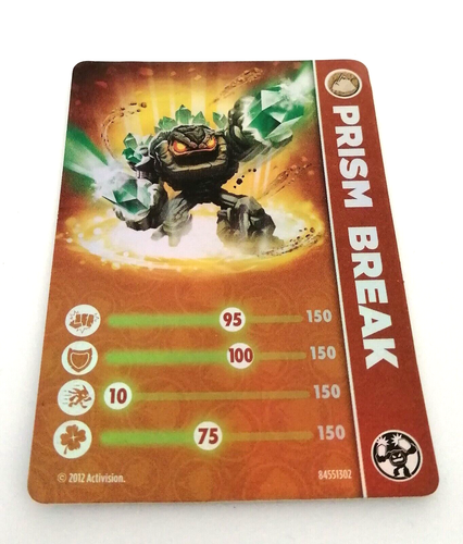 Carte Skylanders Giants LIGHTCORE PRISM BREAK Carte Stat Only | eBay