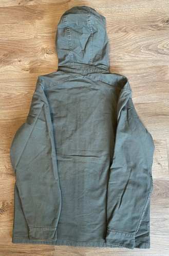 NEW J Crew Wallace & Barnes lined hooded canvas work Shirt Jacket Green ...