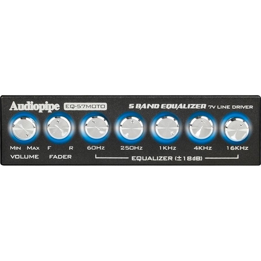 AUDIOPIPE EQ-57MOTO 5-BAND 1/2-DIN CAR GRAPHIC EQUALIZER 7 VOLT LINE ...