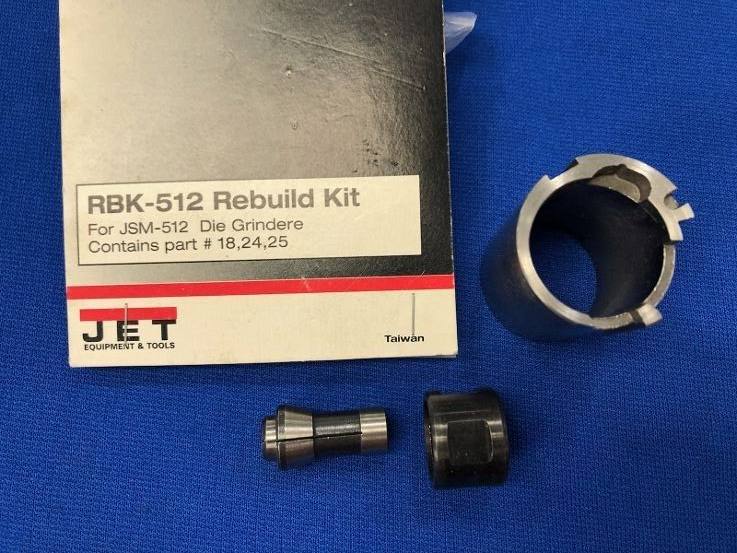 Jet RBK-512 Die Grinder rebuild Kit Collet and Collet Nut and Cylinder ...