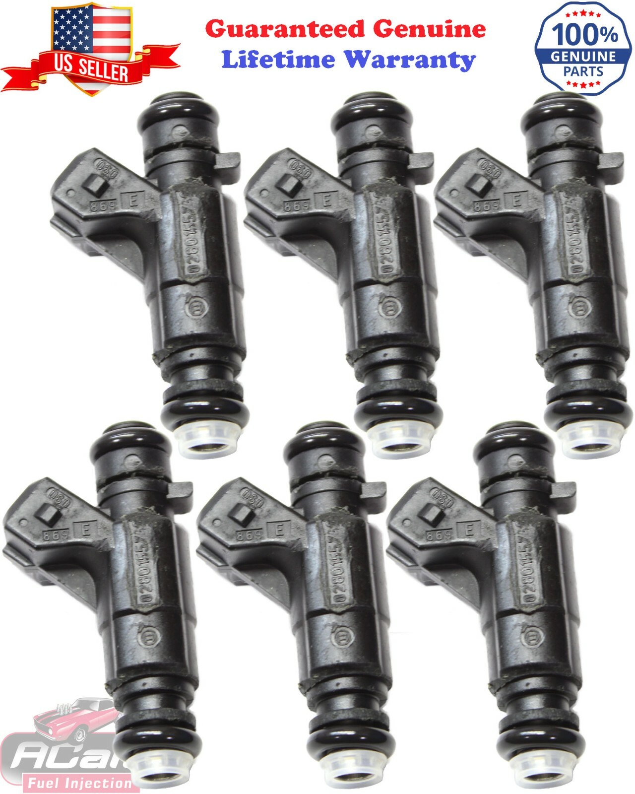 Genuine Mercedes Benz OEM Bosch 0280155742 Flow Matched Fuel Injectors ...