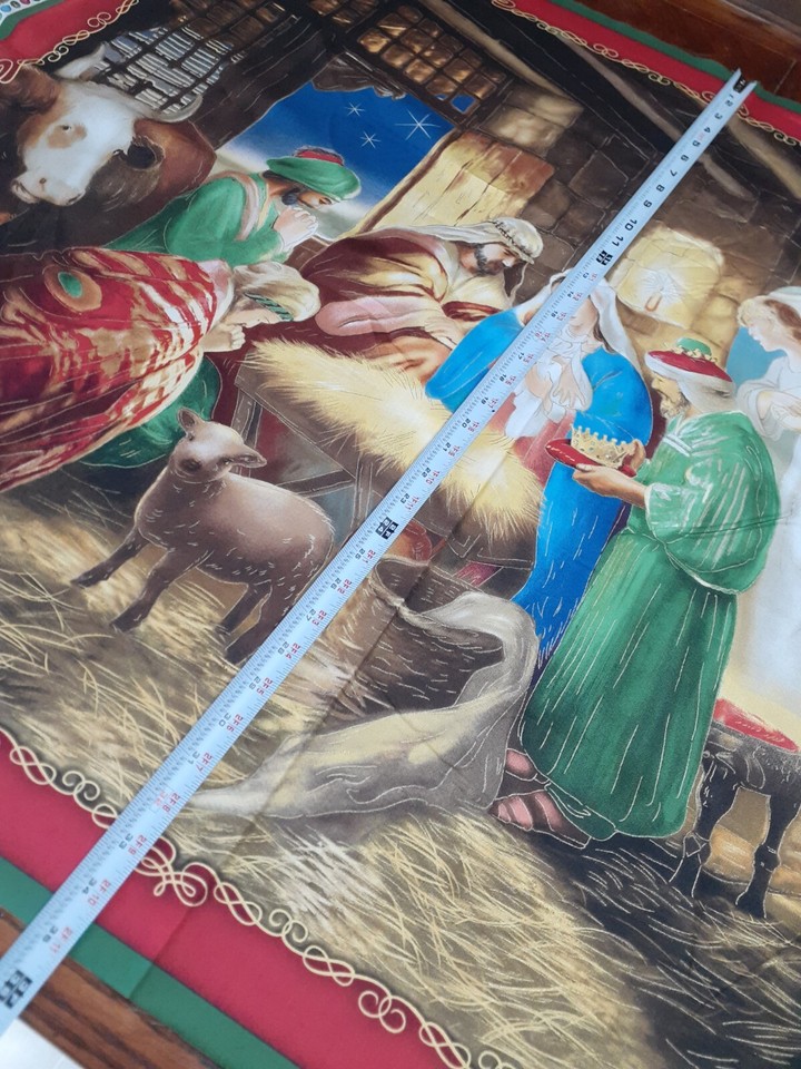 VIP Cranston Christmas Nativity Scene Cotton Fabric Panel, Christmas ...