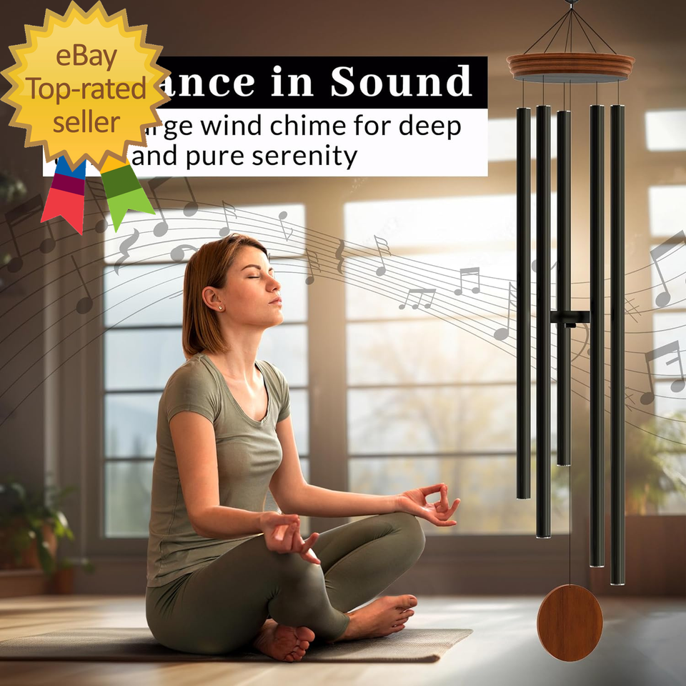 60" Extra Large Wind Chimes for outside Deep Tone - Soothing Wind ...