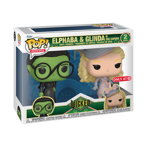 FUNKO POP! Wicked Elphaba & Glinda In Shiz Uniform 2 Pack Vinyl Figure ...