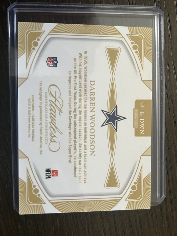 2024 Panini Flawless Darren Woodson Flawless Greats Emerald On Card ...