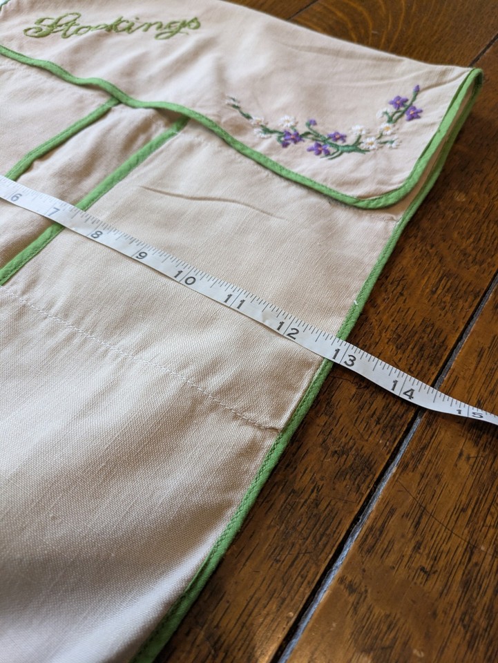 Very Pretty Vintage Hand Made/Hand Embroidered Stockings Holder | eBay