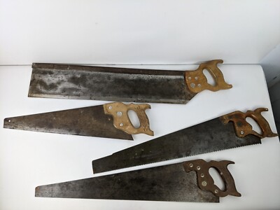 Lot of 4 Vintage Hand Saws Rustic Rusty Decor Disston Farmhouse Man ...