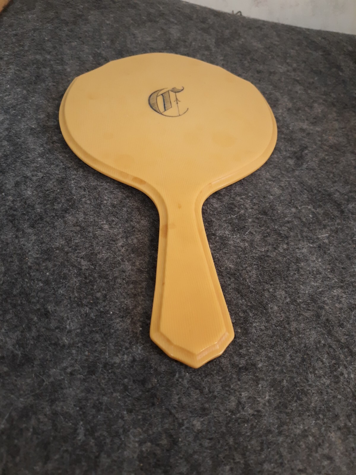 Vintage Art Deco Du Barry Py-Ra-Lin Ivory Celluloid Hand Held Beveled ...