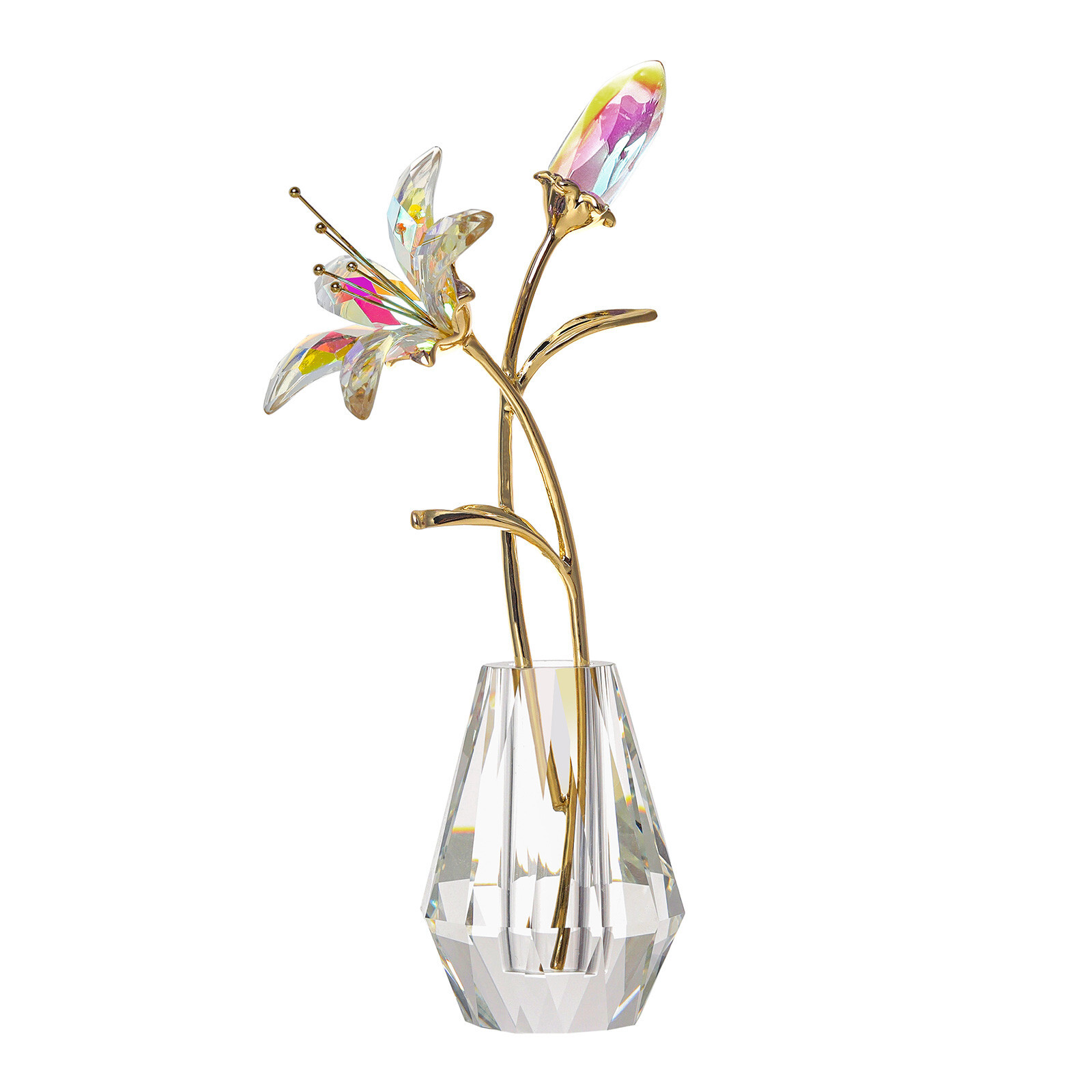 AB Color Crystal Calla Lily Flower Figurine Collectible With Crystal ...