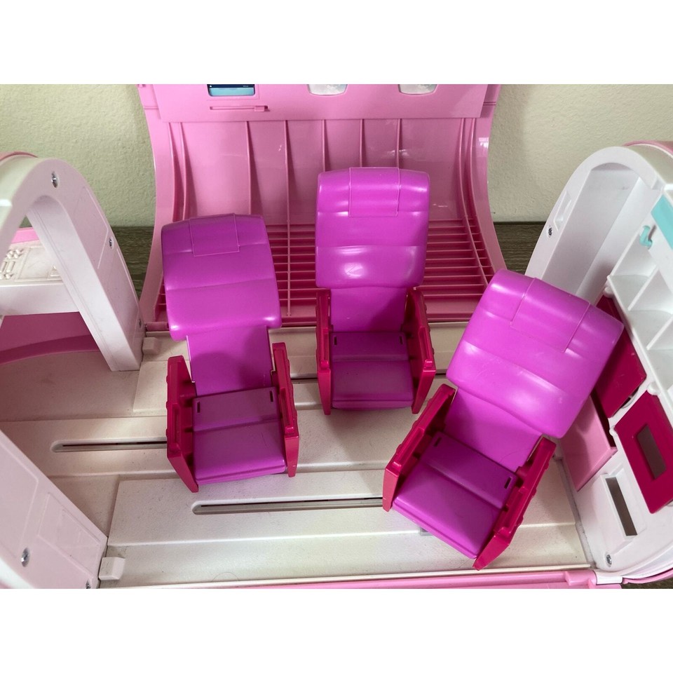 Vintage 1998 Barbie Mattel Airplane Plane Playset Pink Jumbo Jet ...