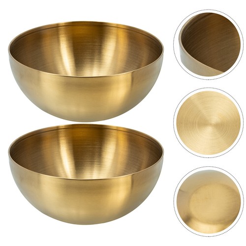 2pcs Sturdy Metal Snack Bowls Rice Holder Stainless Steel Bowl | eBay