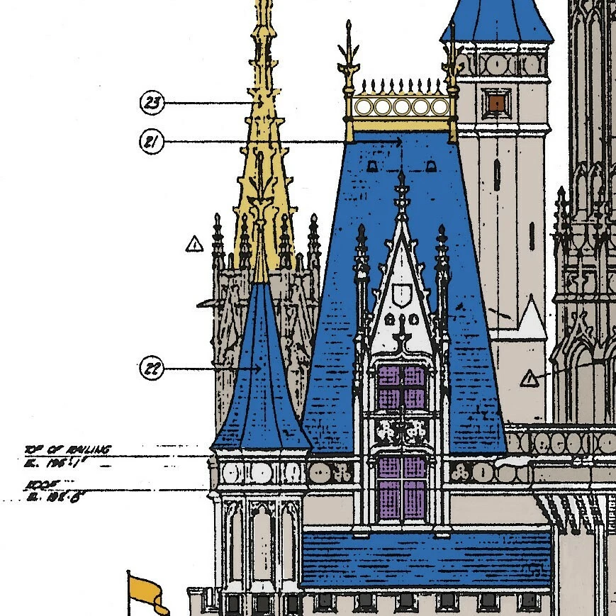 Cinderella Castle Blueprint Poster