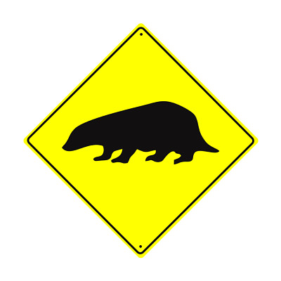 Badger Crossing Animal Xing Metal Aluminum Novelty Road Warning Sign ...