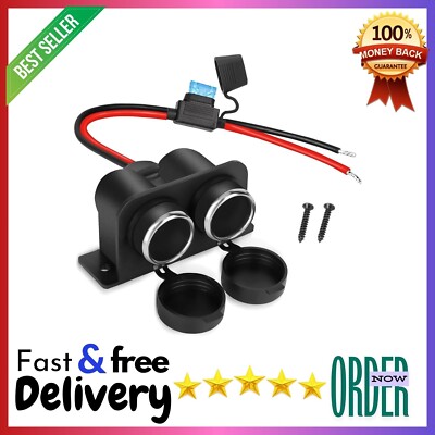 1PCS Cigarette Lighter Socket w/ Blade Fuse 12V Dual Splitter Power ...