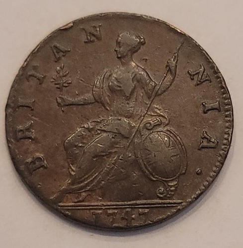 Half Penny George II 1747 Great Britain / US colonial Xf | eBay