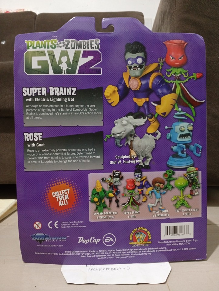 Diamond Select Plants vs Zombies GW 2 Rose vs. Super Brainz Action ...