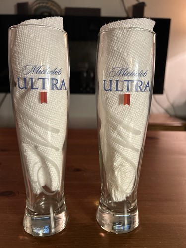 Michelob ultra altitude 16 Oz 9" tall pilsner beer glassware Set Of 2 ...