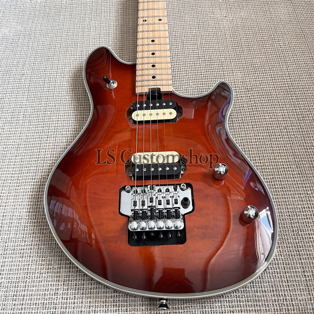 Custom Electric Guitar Tobacco Burst Solid Body Quilted Maple Top Floyd ...