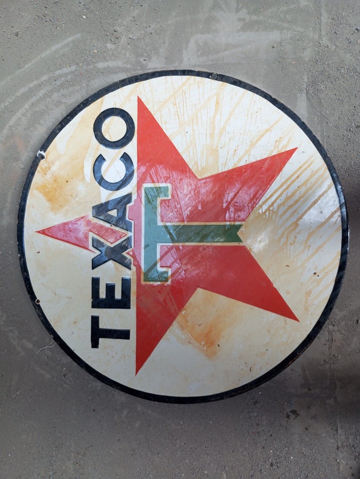 TEXACO PORCELAIN ENAMEL SIGN SIZE 48" INCHES DOUBLE SIDED | eBay