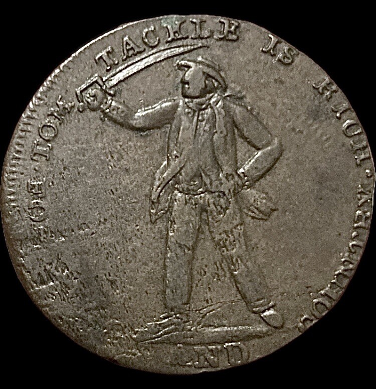 1700s Great Britain Middlesex Tom Tackle Half Penny Conder Token | eBay