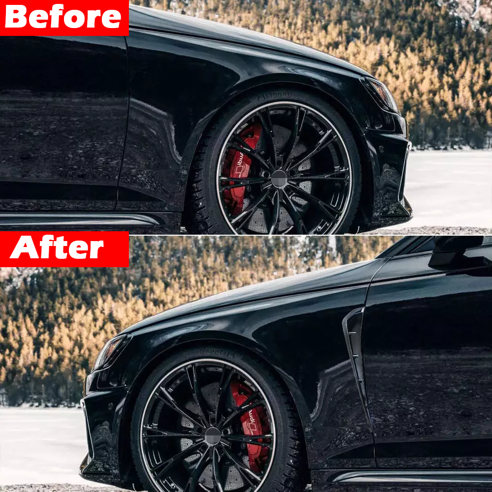 JDM 2x Gloss Black Front Soft Side Fender Airfoil Trim Car Accessories ...