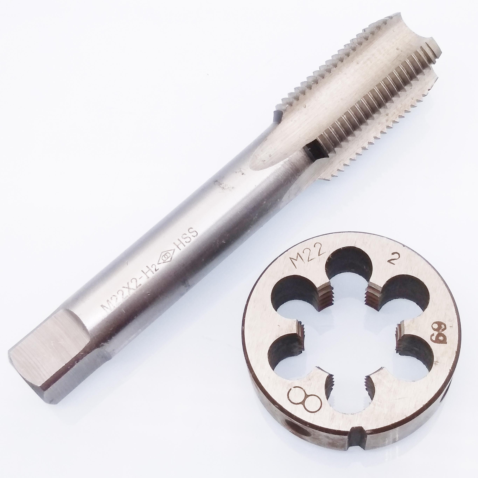 US Stock HSS M22 x 2mm Tap & M22 x 2.0mm Die Metric Thread Right Hand ...