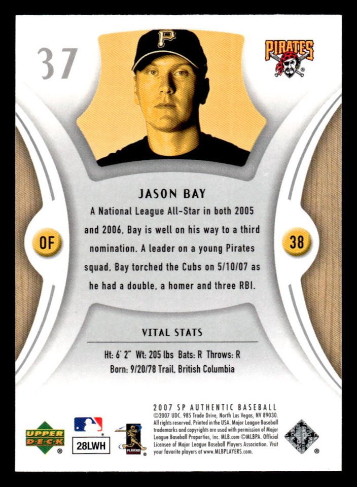 Jason Bay Pittsburgh Pirates 2007 SP Authentic #37 | eBay