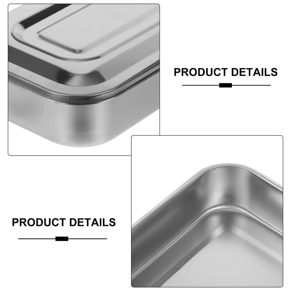 8 Inch Tray Stainless Steel Rectangular Metal with Lid | eBay