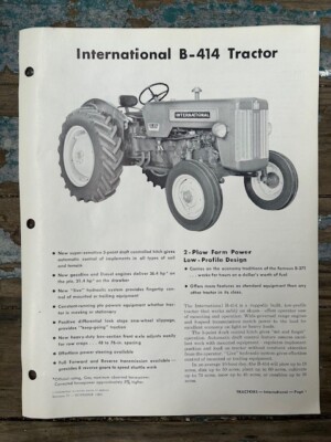 Rare Vintage Original IH International Harvester Dealer B-414 Tractor ...