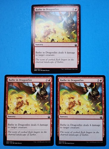 3x Bathe in Dragonfire Battlebond 2018 Mtg Magic Card Sorcery Red ...