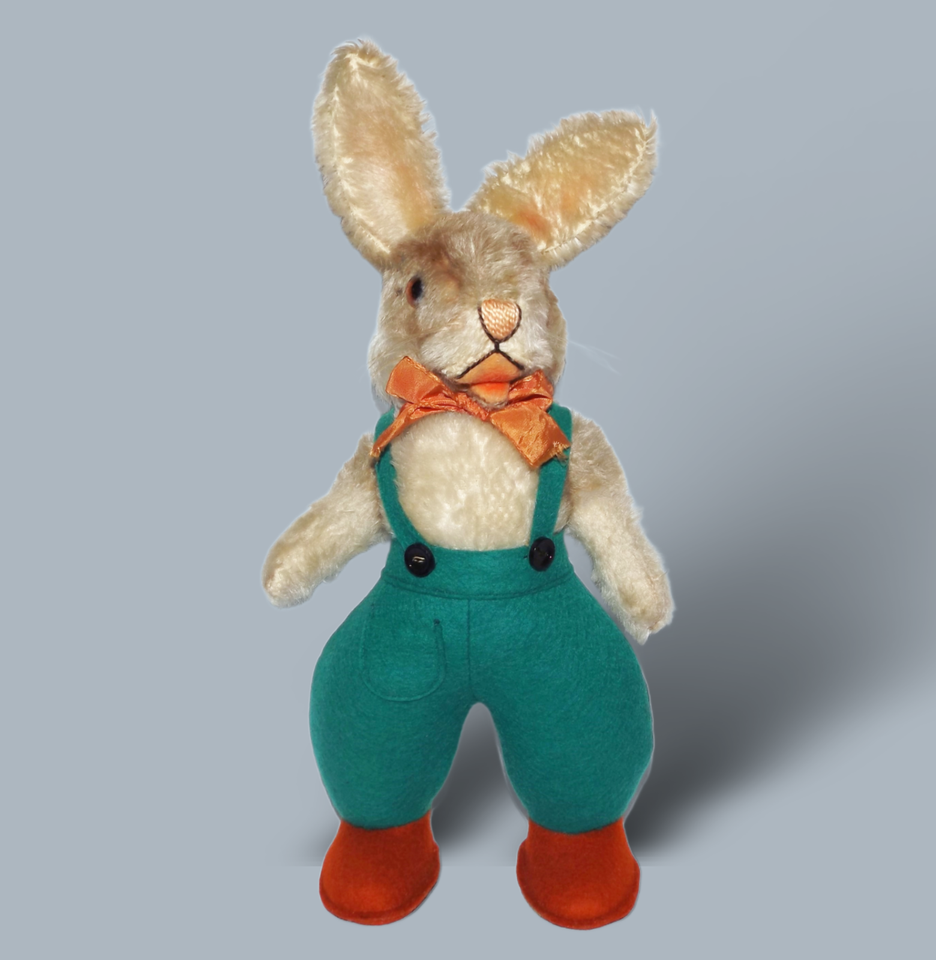 VINTAGE STEIFF 1950's PLUSH PETER RABBIT Mohair, Jointed STUFFED BUNNY ...