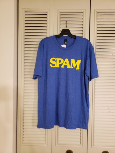 Spam Men's Canned Lunch Meat Logo T-Shirt Blue Size Large NWT | eBay