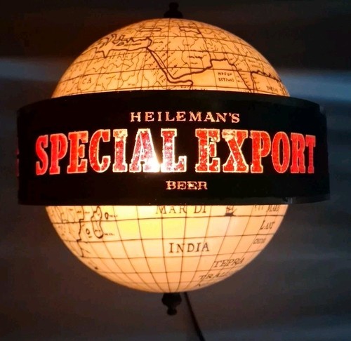Vintage Heileman's Special Export Beer Spinning Light Up Globe Bar Sign ...