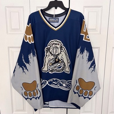 Vintage Long Beach Ice Dogs Hockey Jersey Size XXL Bauer Blue Bulldog ...