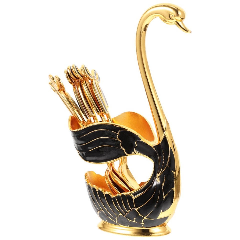 Swan Table Decoration Spoon Holder Shape Rest Kitchen Coffee with ...