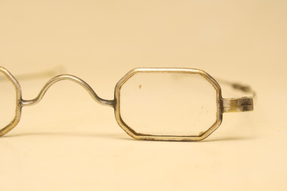 Antique Eyeglasses 19th Century Brass Sliding Temple … - Gem