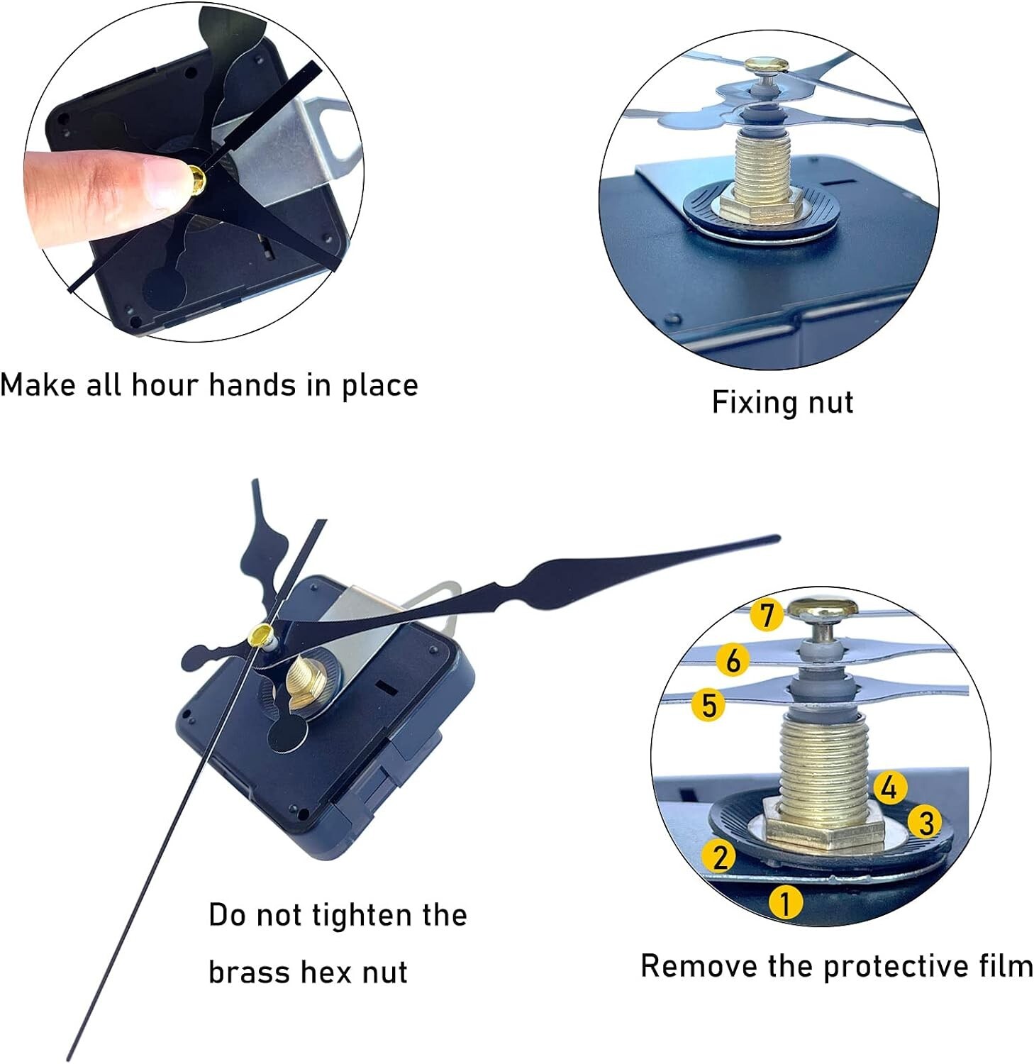 2 Pcs DIY Quartz Clock Mechanism Kit Wall Clock Movement Parts Motor ...